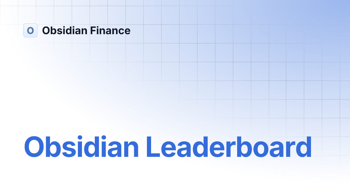 Obsidian Leaderboard | Obsidian Finance